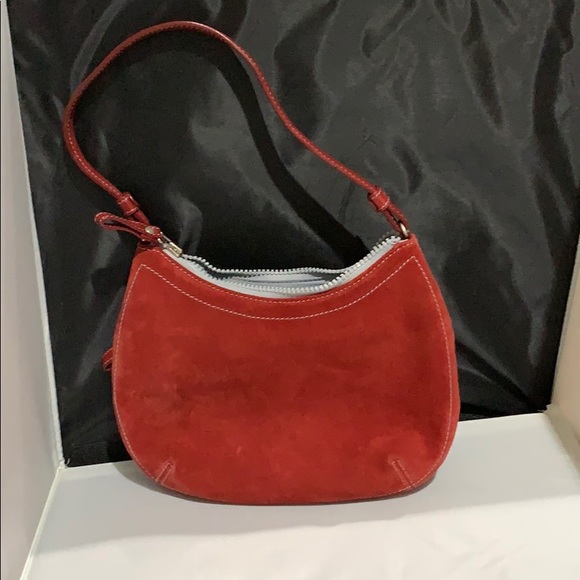 Cole Haan | Bags | Cole Haan Red Suede Shoulder Bag | Poshmark